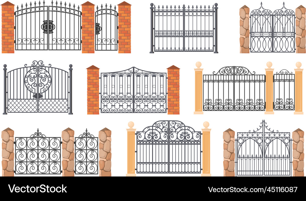Ornate Wrought Iron Gate Royalty Free Vector Image