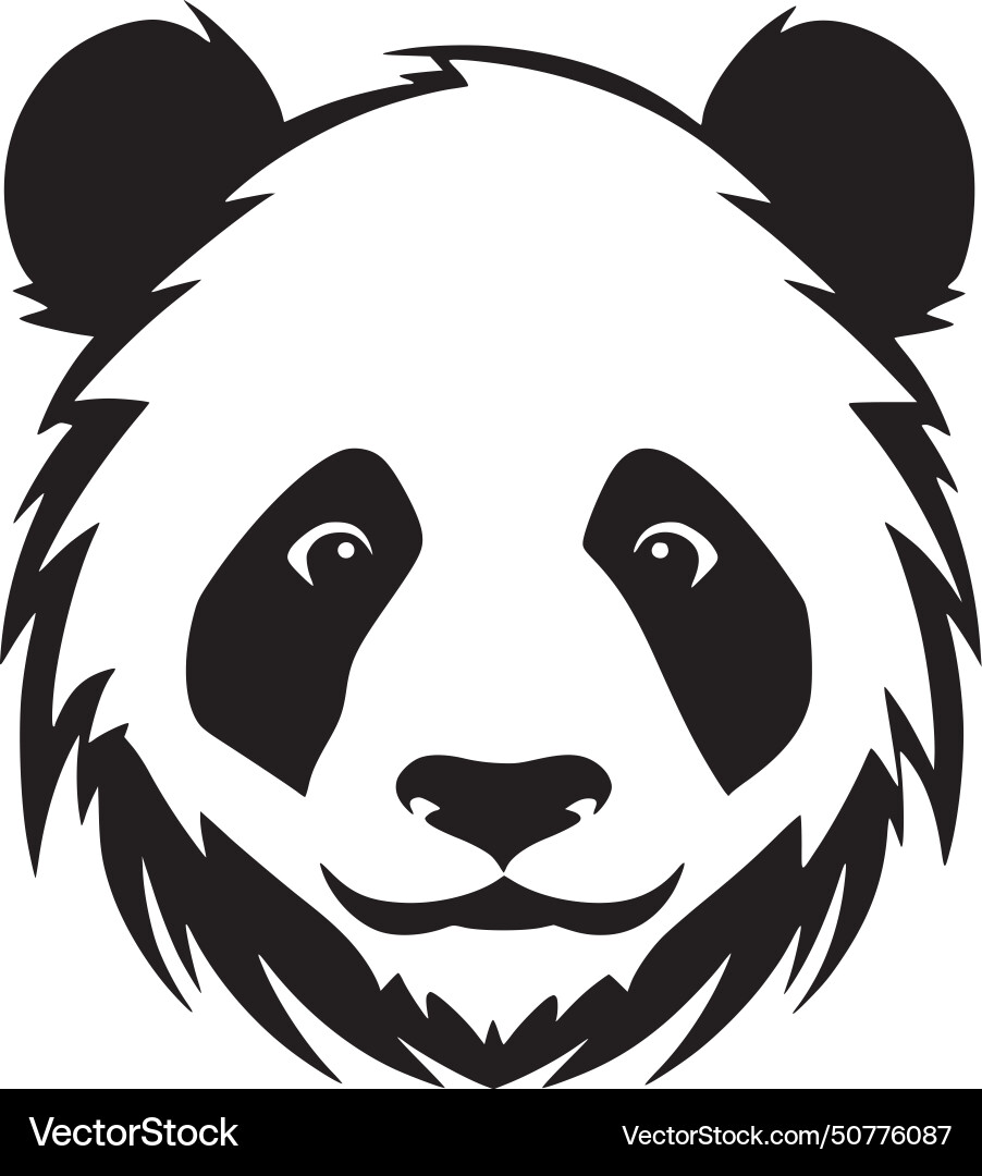 Panda - black and white Royalty Free Vector Image