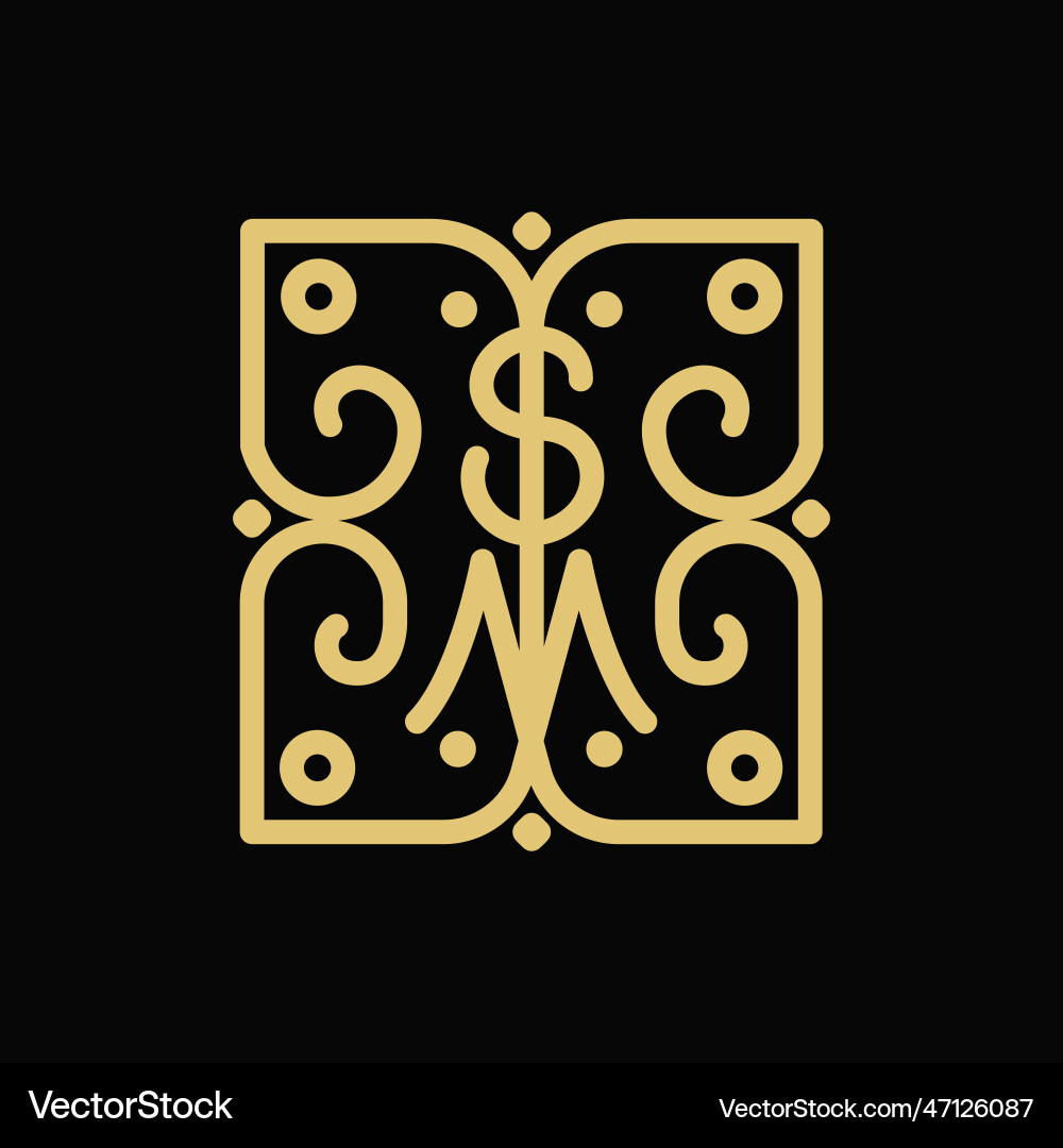 Sm letter combination monogram logo Royalty Free Vector
