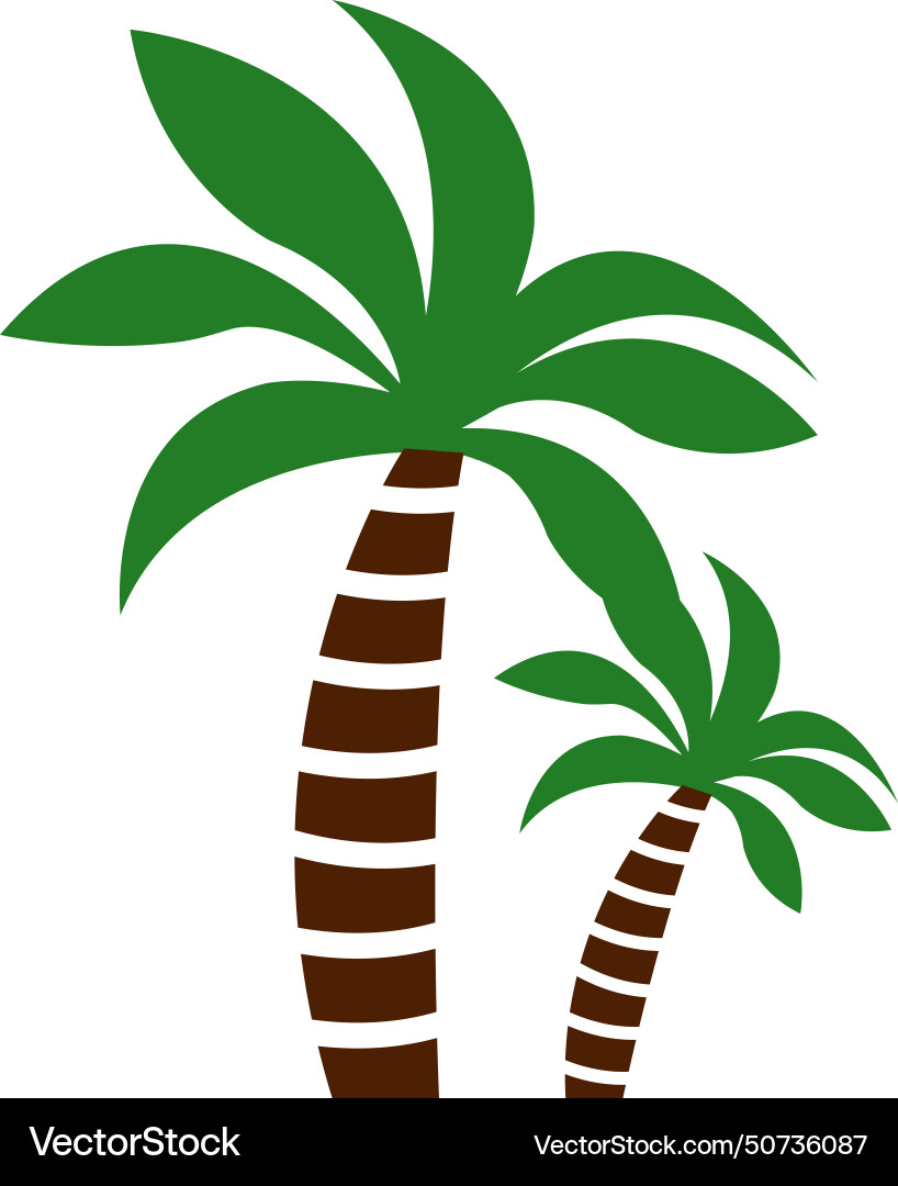 Tropical beach tree color icon palm symbol Vector Image