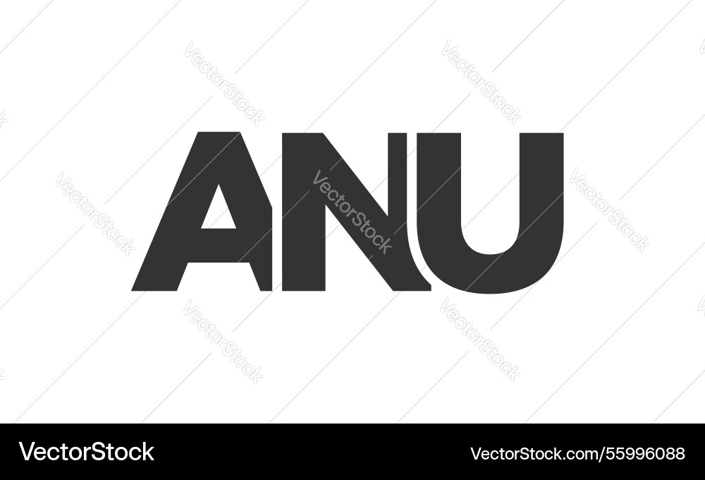 Anu logo design template with strong and modern Vector Image