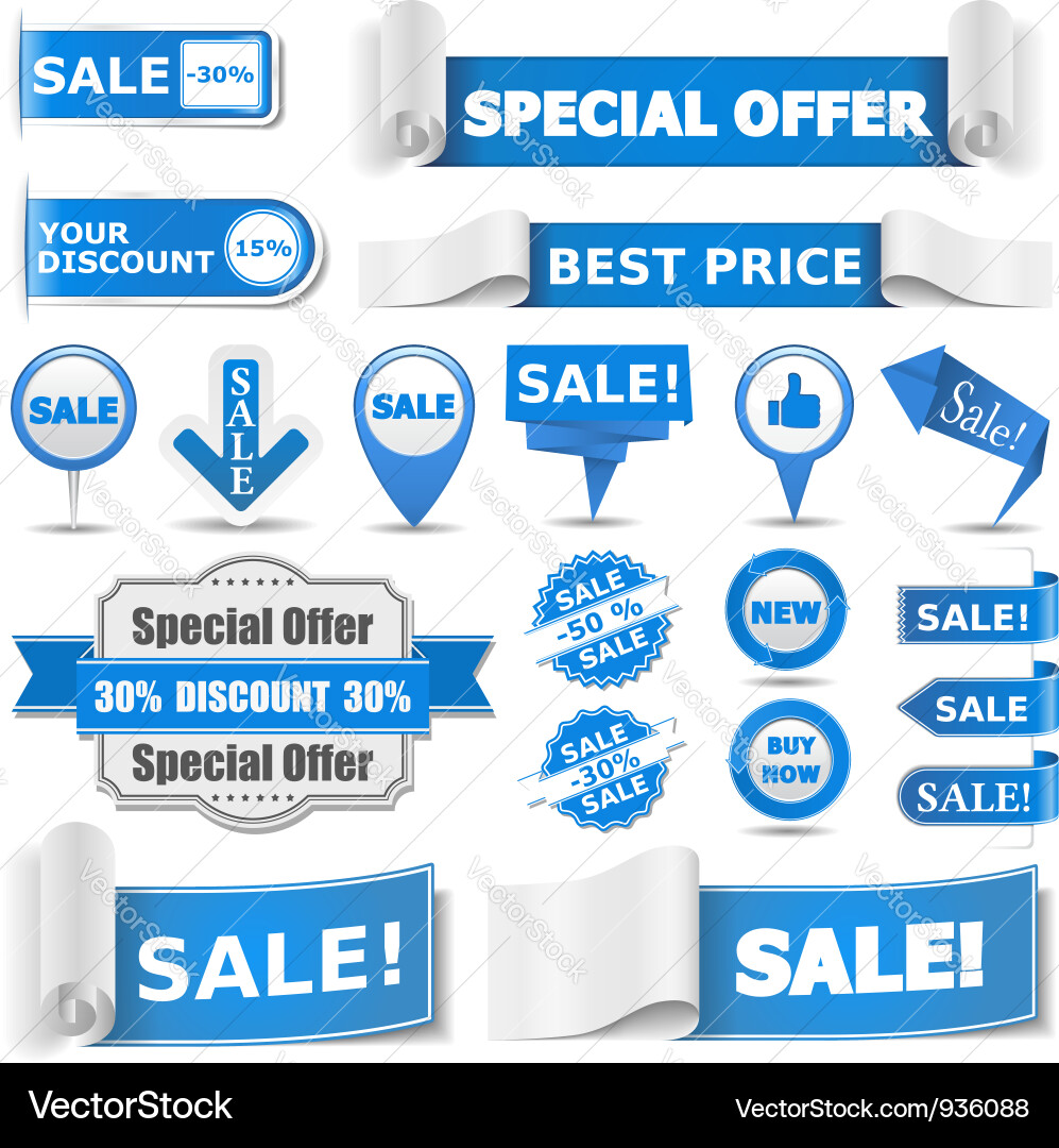 Blue sale banners Royalty Free Vector Image - VectorStock