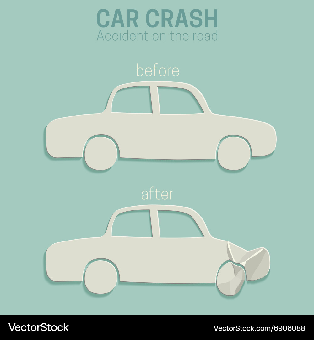 Car crash accident Royalty Free Vector Image - VectorStock