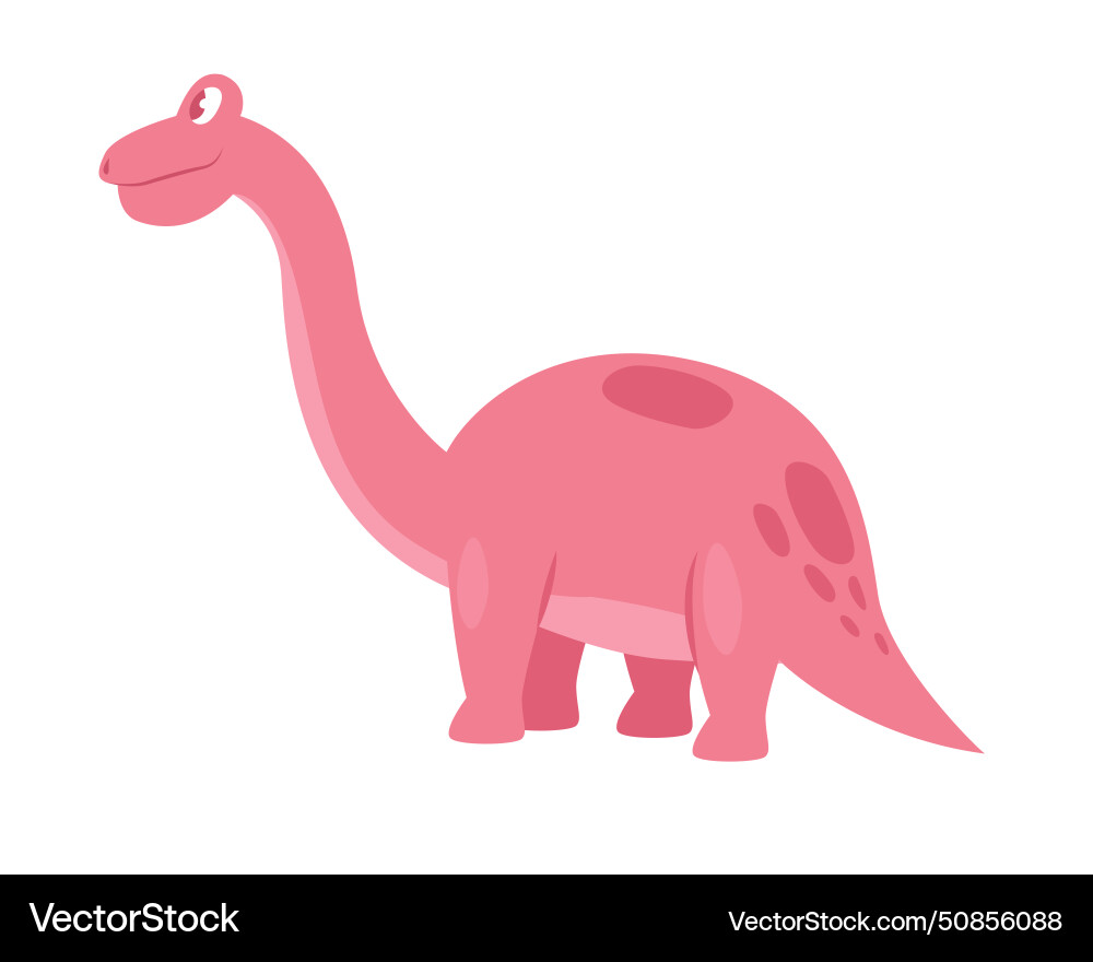 Cute pink dinosaur Royalty Free Vector Image - VectorStock