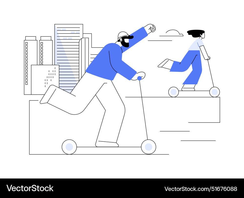 Electric scooter isolated cartoon Royalty Free Vector Image