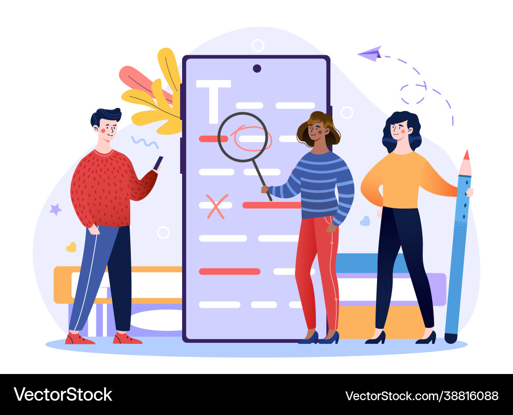 English grammar examination concept Royalty Free Vector