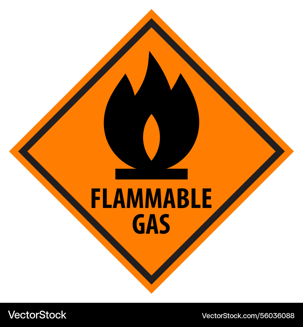 Flammable hazard warning sign indicating Vector Image