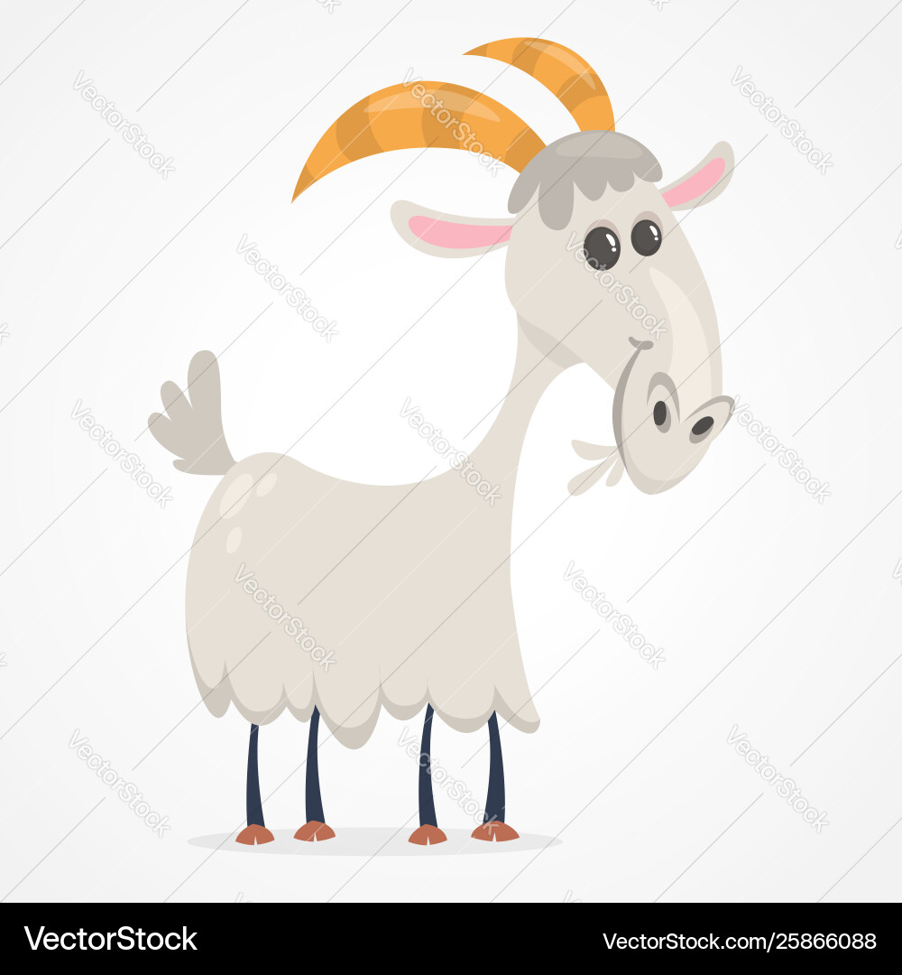 Happy cartoon goat Royalty Free Vector Image - VectorStock