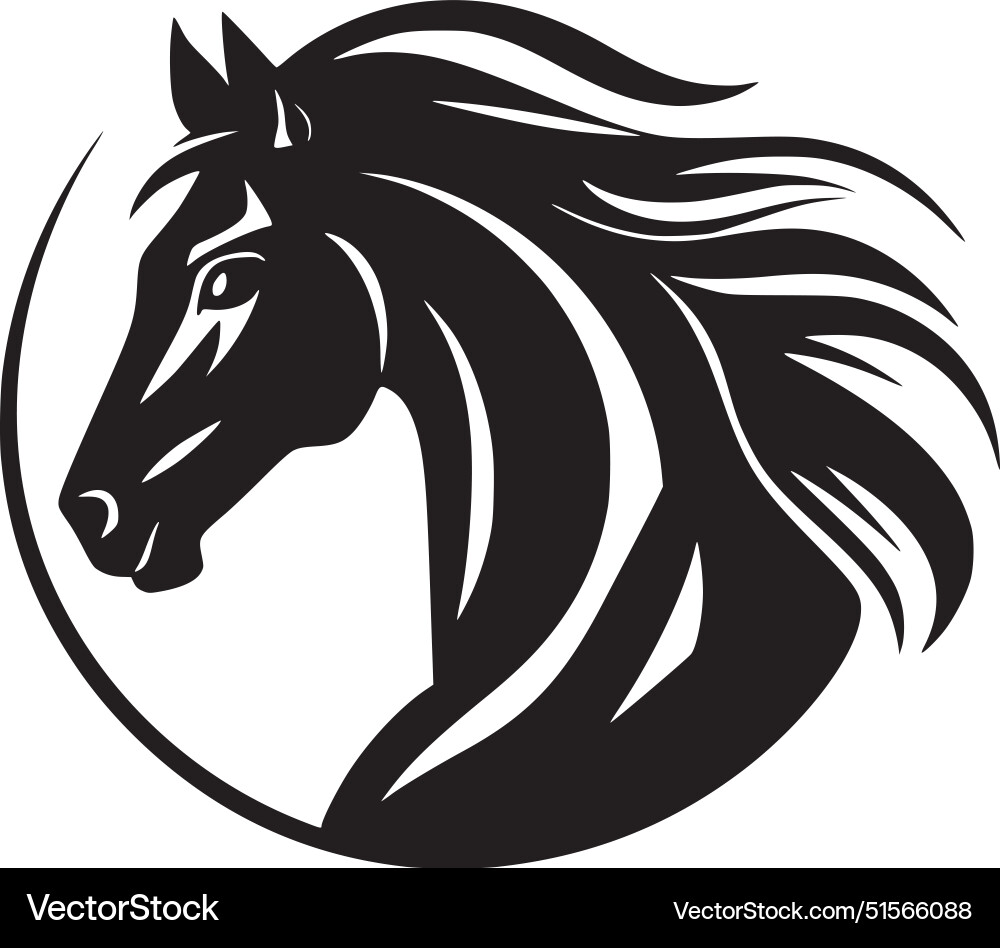 Horse - black and white Royalty Free Vector Image