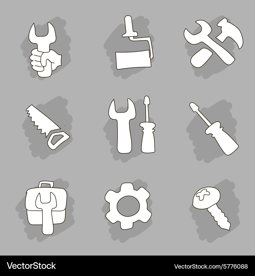 Repair and construction working tools hand drawn Vector Image