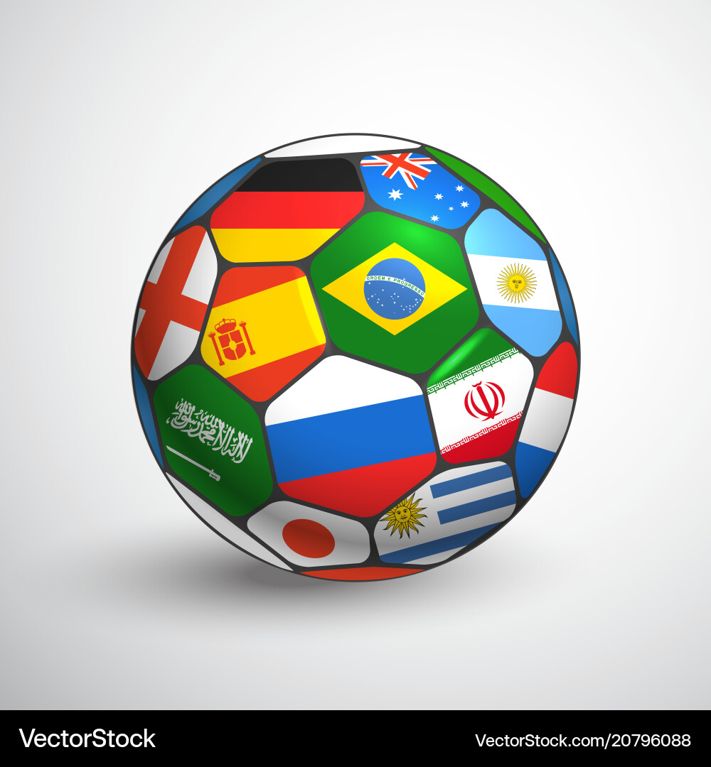 Soccer Ball with Flags Royalty Free Vector Image