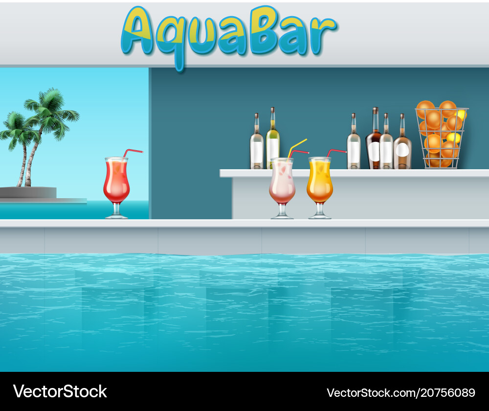 Aqua bar in waterpark Royalty Free Vector Image