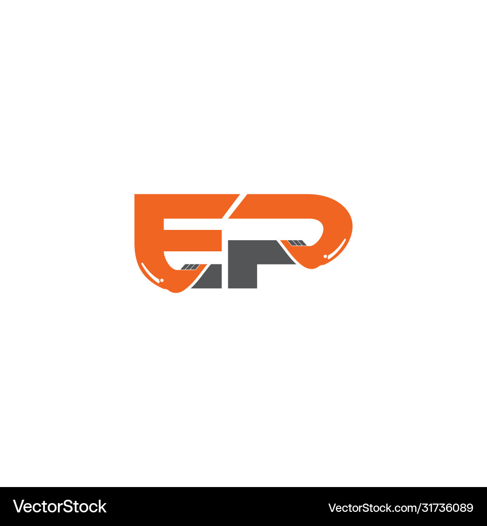 Ep letter logo icon design template elements Vector Image