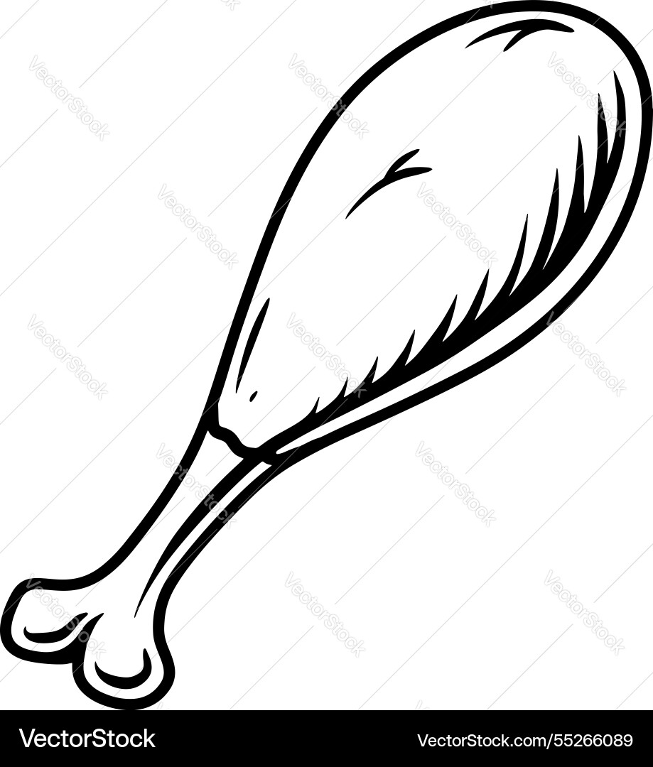 Fried chicken leg design element for logo label Vector Image