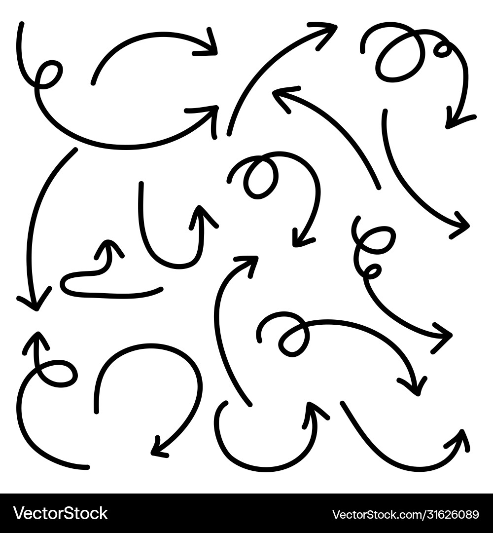 Hand gezeichneter Pfeil Doodle Lizenzfreies Vektorbild