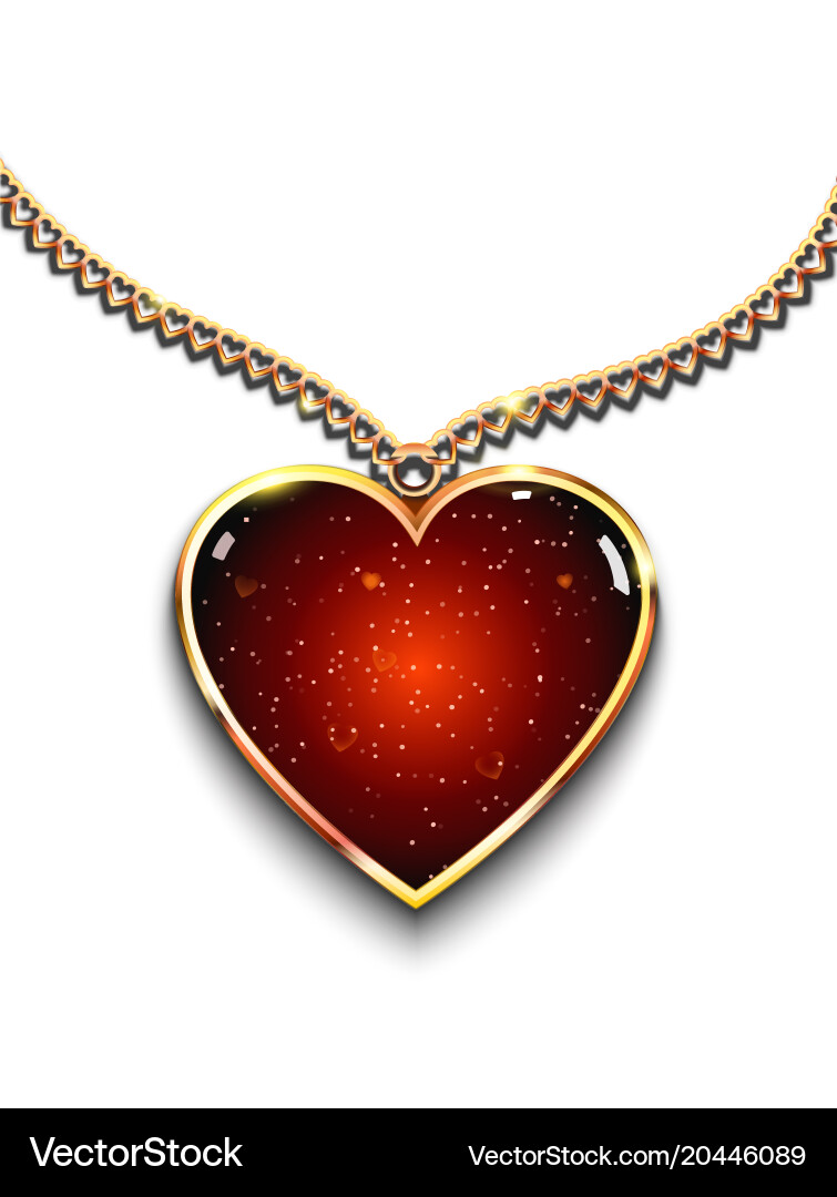 Heart-shaped pendant on necklace Royalty Free Vector Image