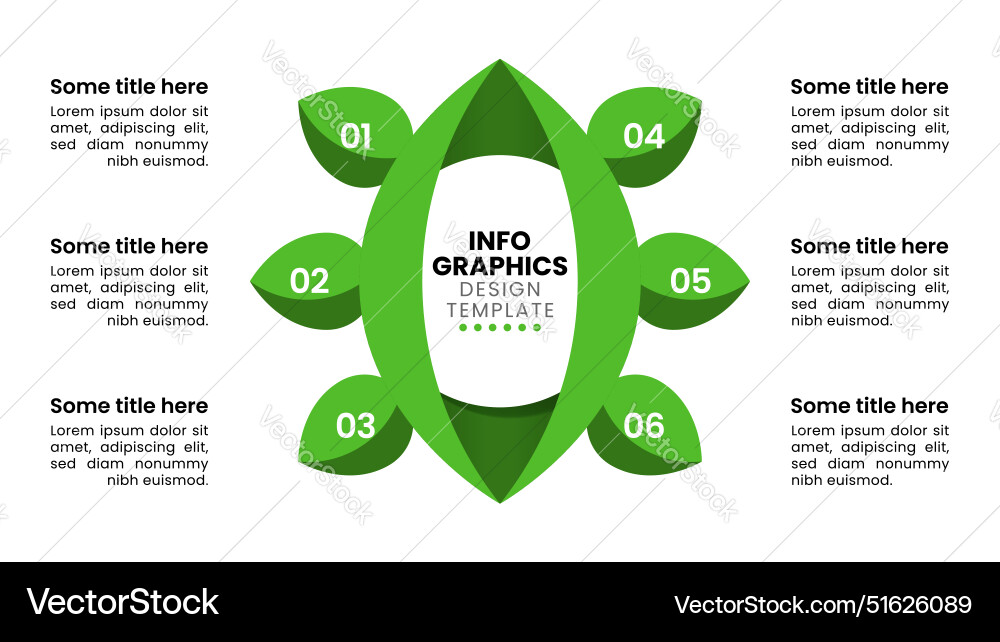 Infographic template abstract plant with 6 steps Vector Image