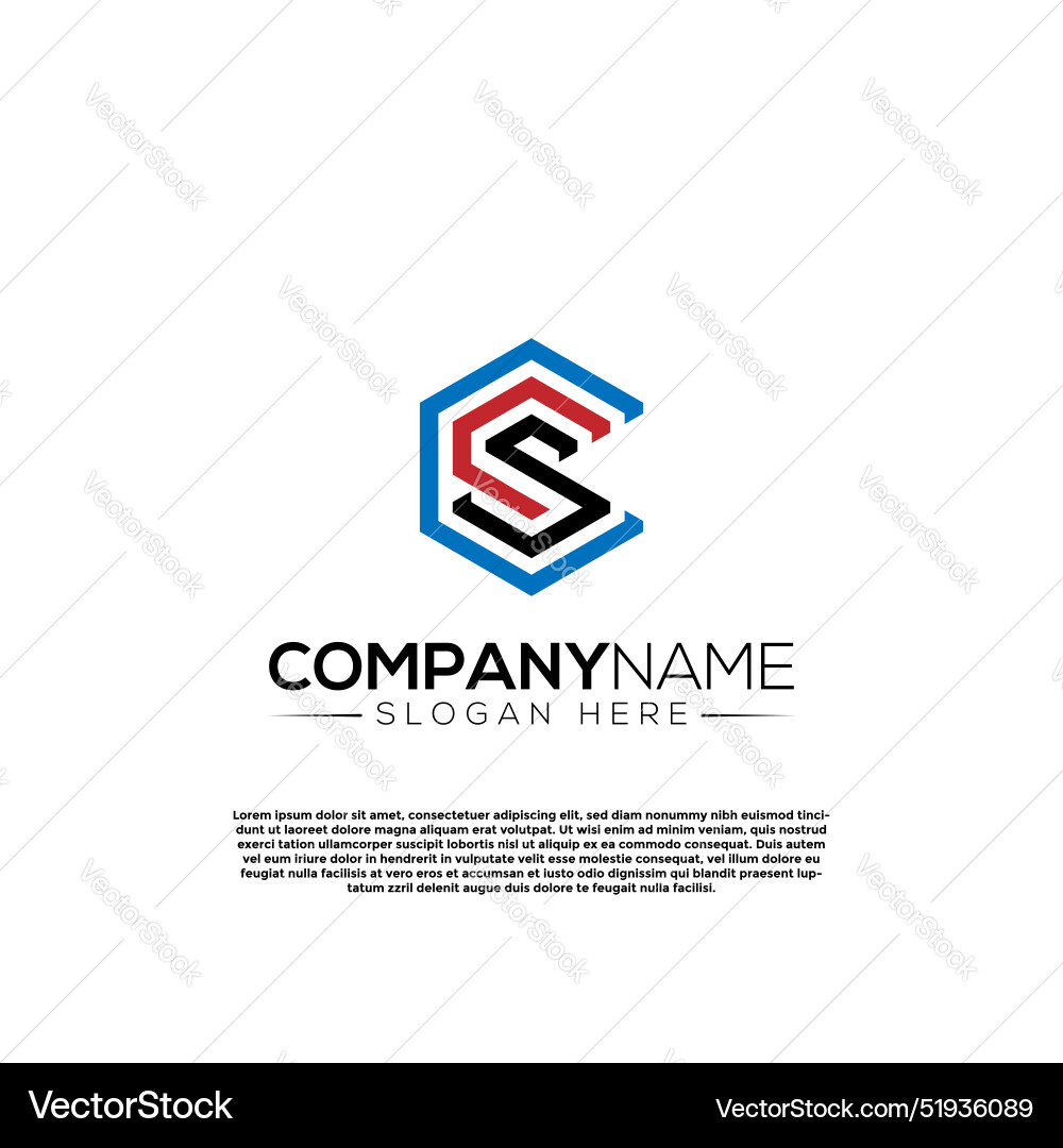 Initial c s creative logo concept Royalty Free Vector Image