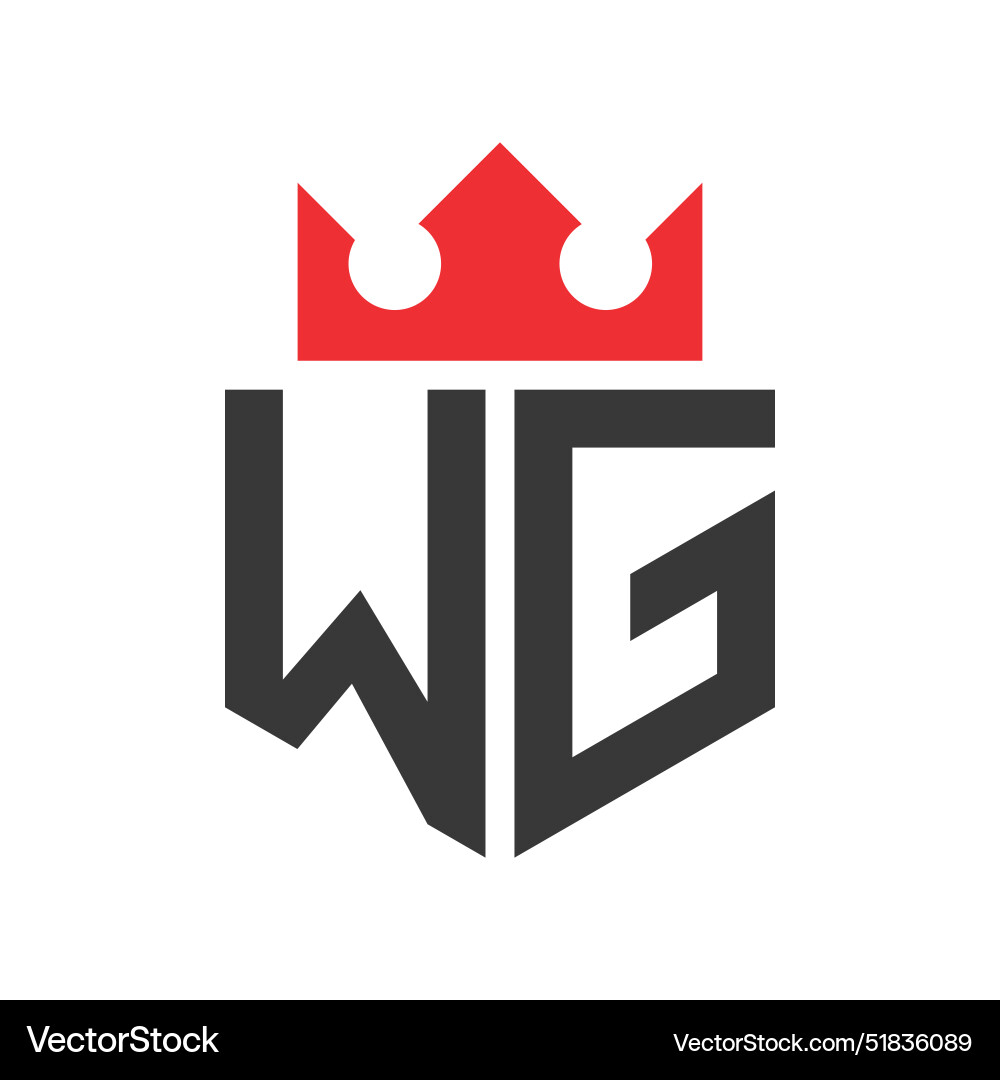 Letter wg crown logo Royalty Free Vector Image