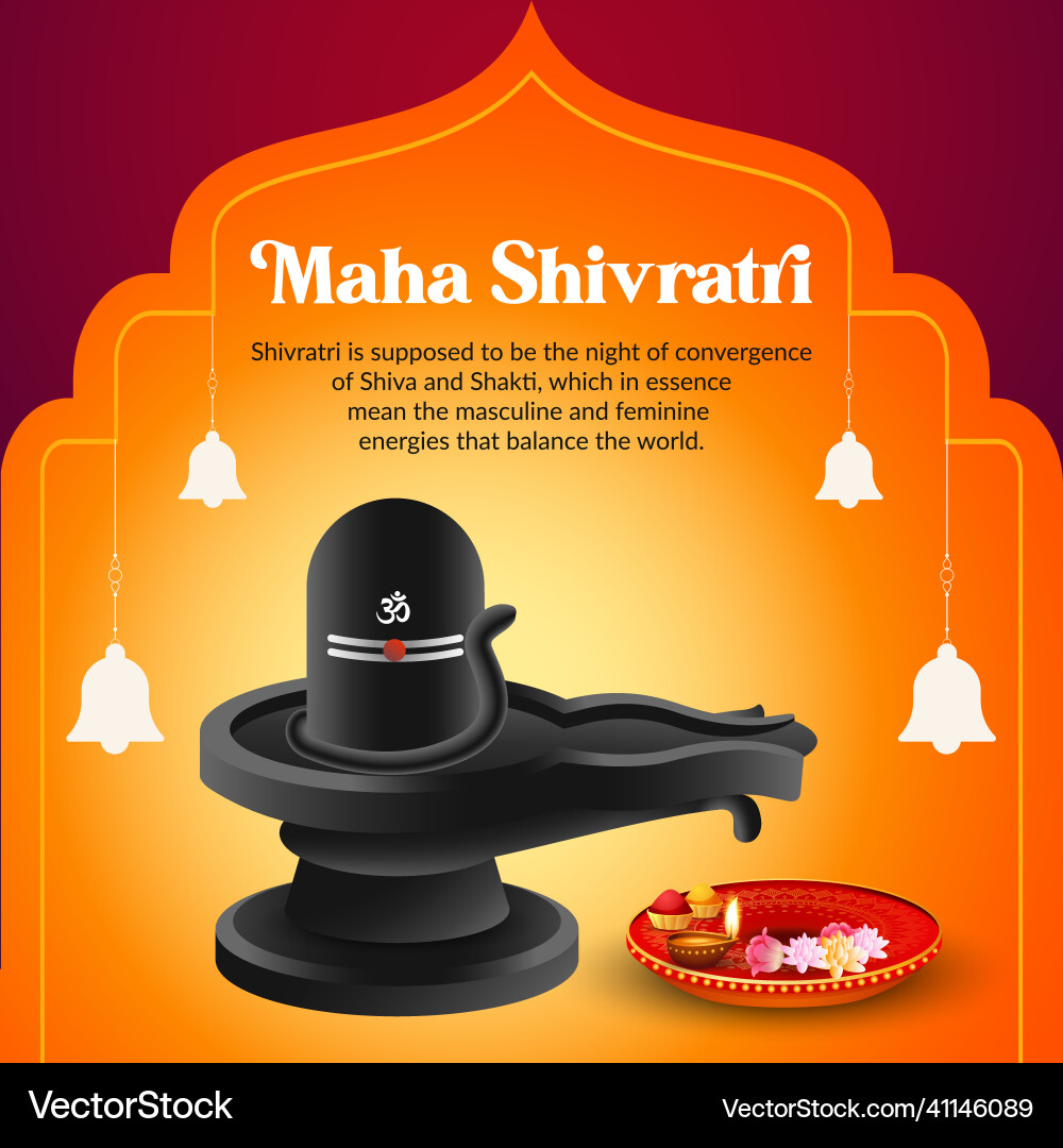 Maha shivratri banner design Royalty Free Vector Image