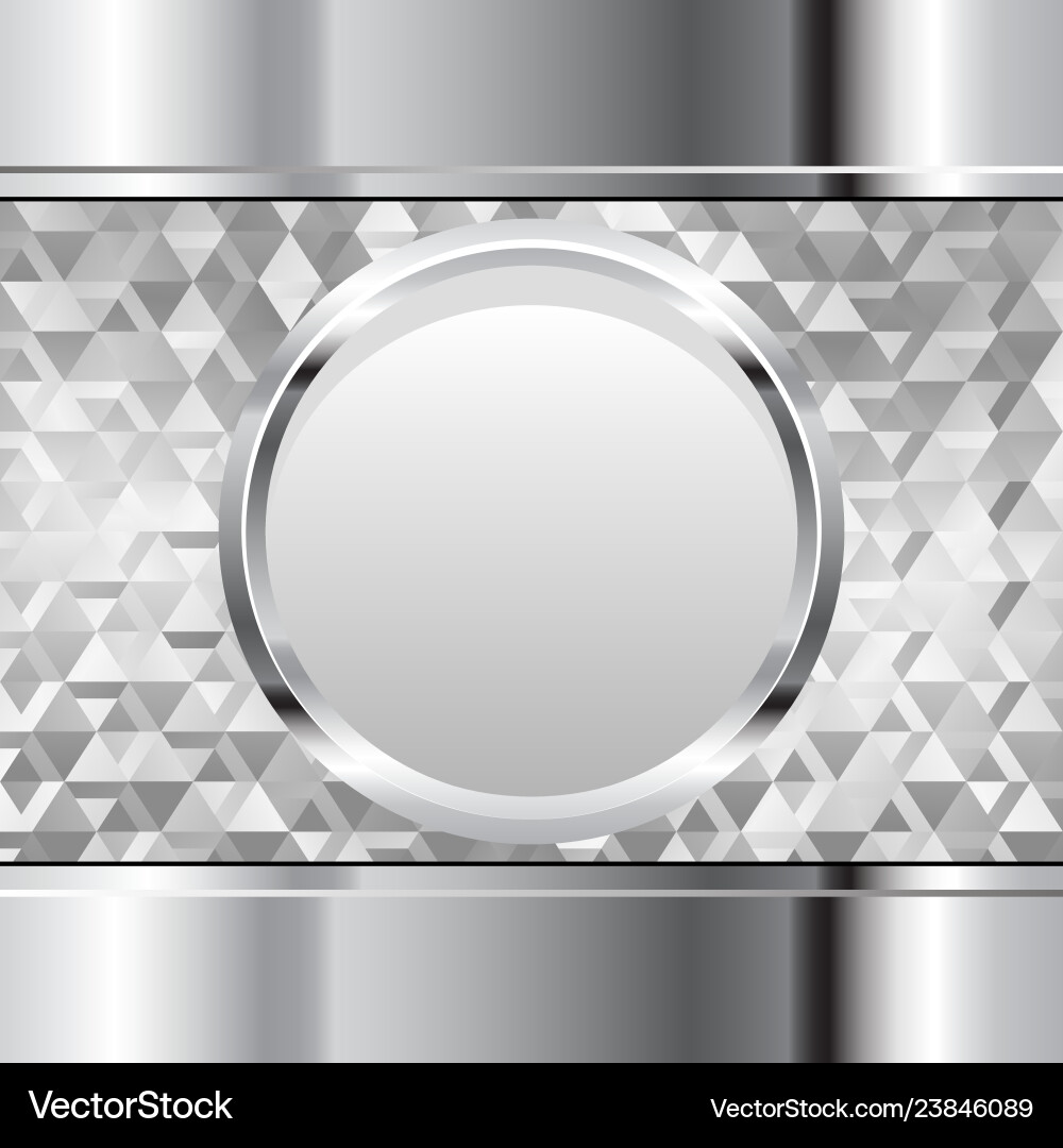 Metal background with round banner Royalty Free Vector Image