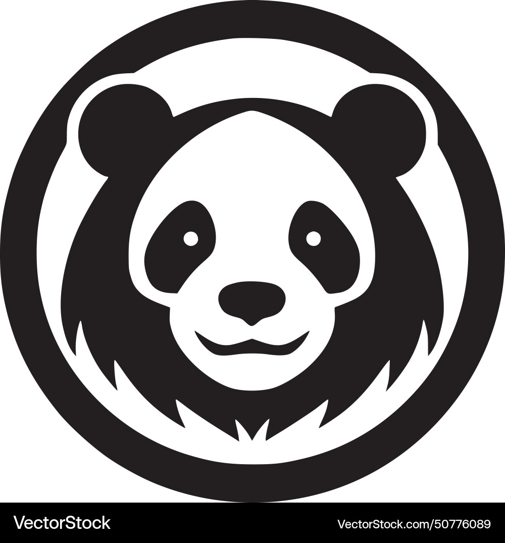 Panda - black and white isolated icon Royalty Free Vector