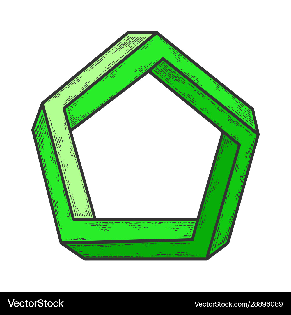 Penrose Impossible Pentagon Royalty Free Vector Image