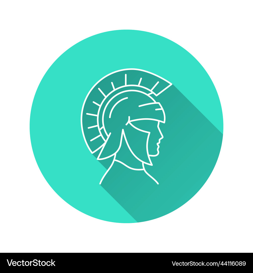 Spartan Warrior Icon with Shadow Royalty Free Vector Image
