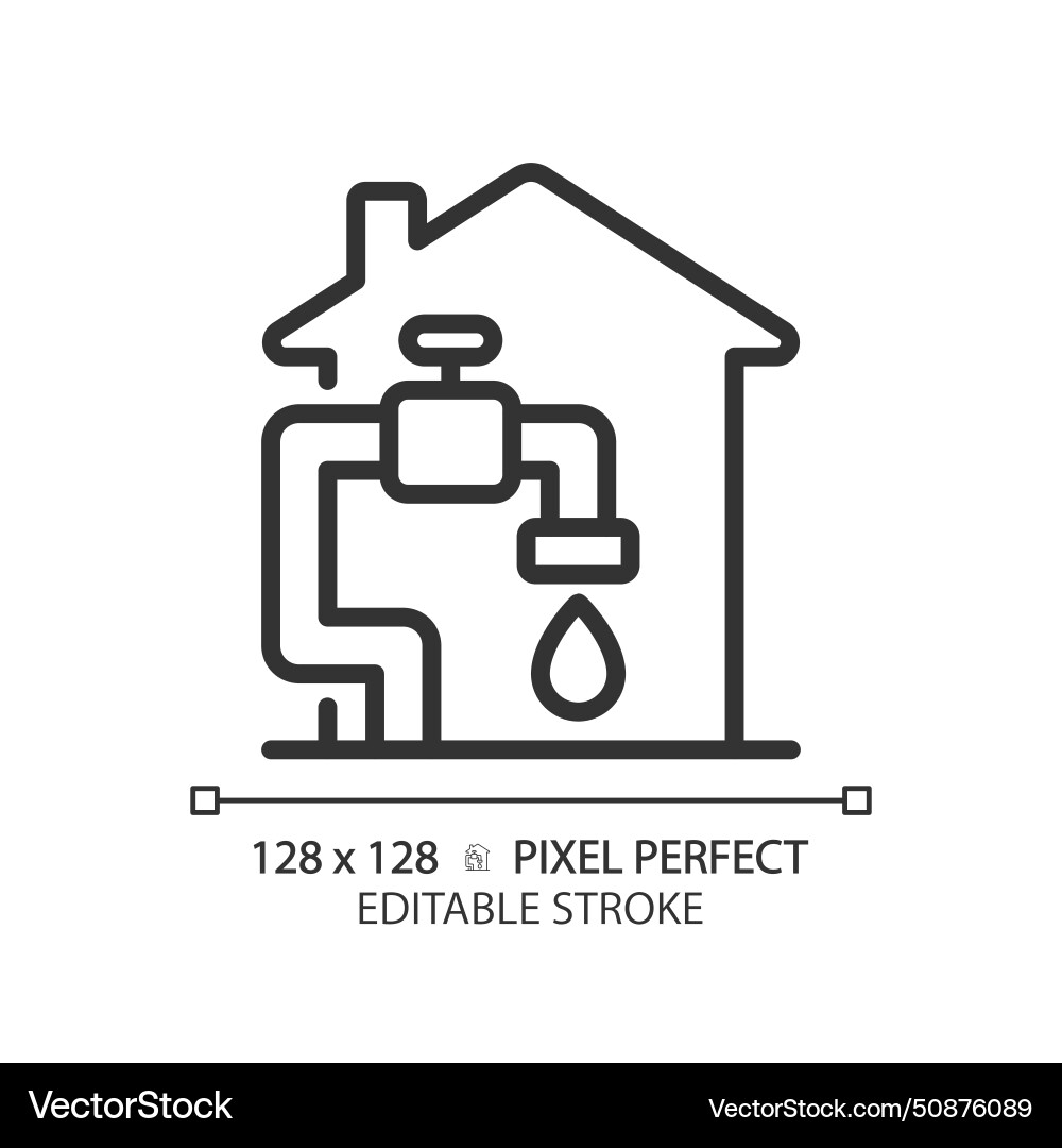 Water supply linear icon Royalty Free Vector Image