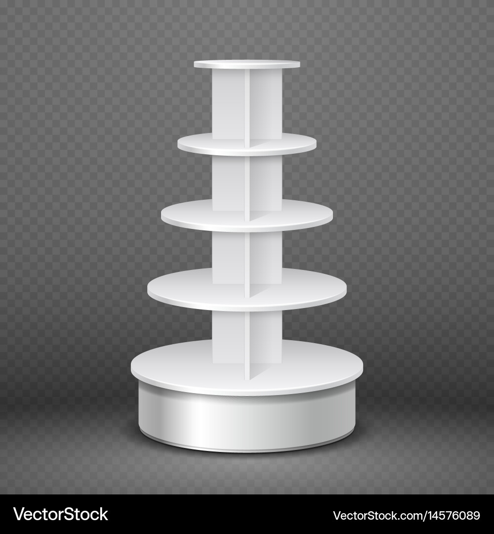 White blank products display supermarket stand Vector Image