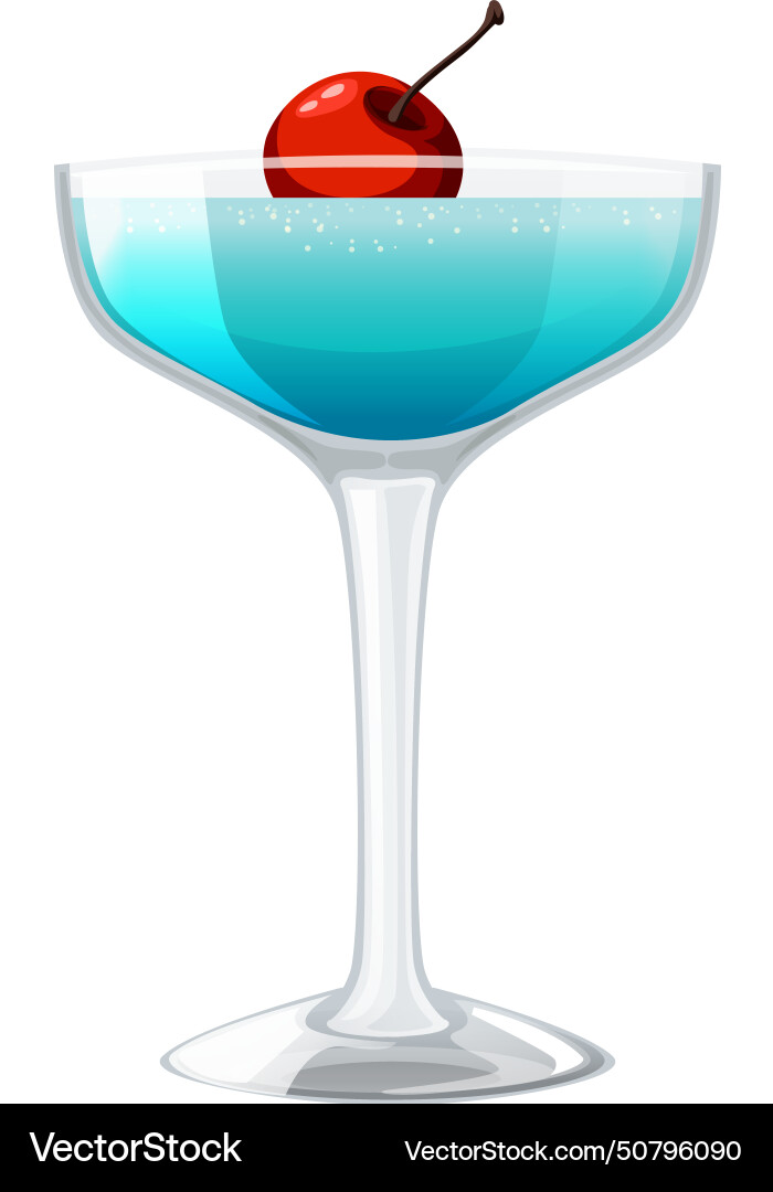 A blue cocktail in glass Royalty Free Vector Image