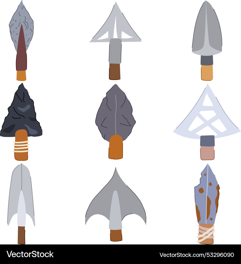 Arrowhead set cartoon Royalty Free Vector Image