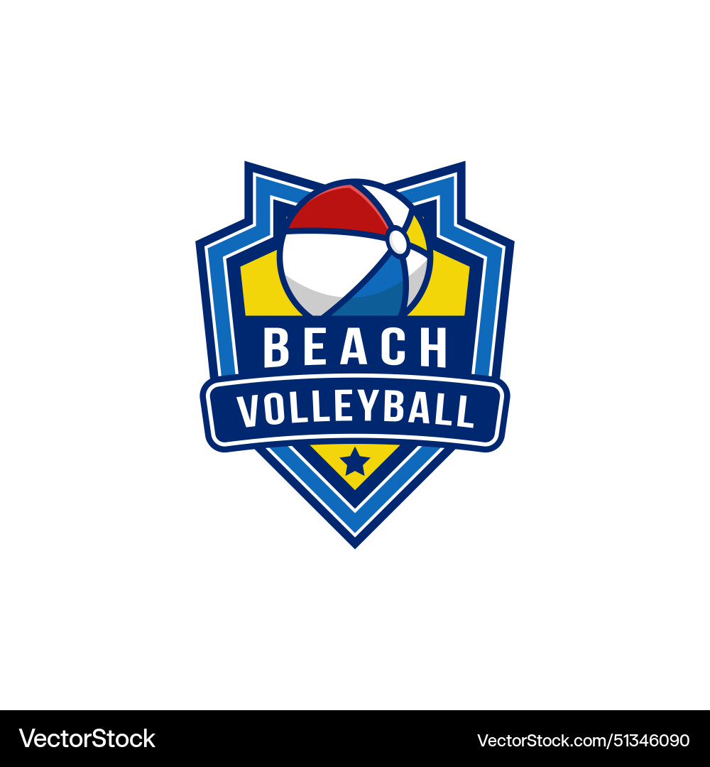 Beach ball badge logo design Royalty Free Vector Image