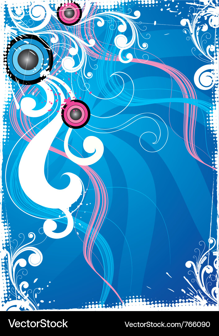 Blue floral background Royalty Free Vector Image