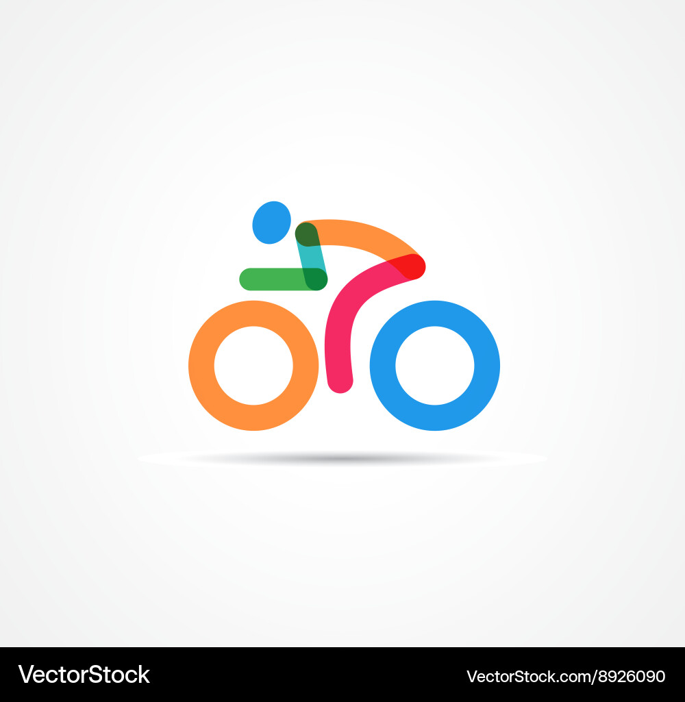 Colorful bicycle icon and symbol Royalty Free Vector Image