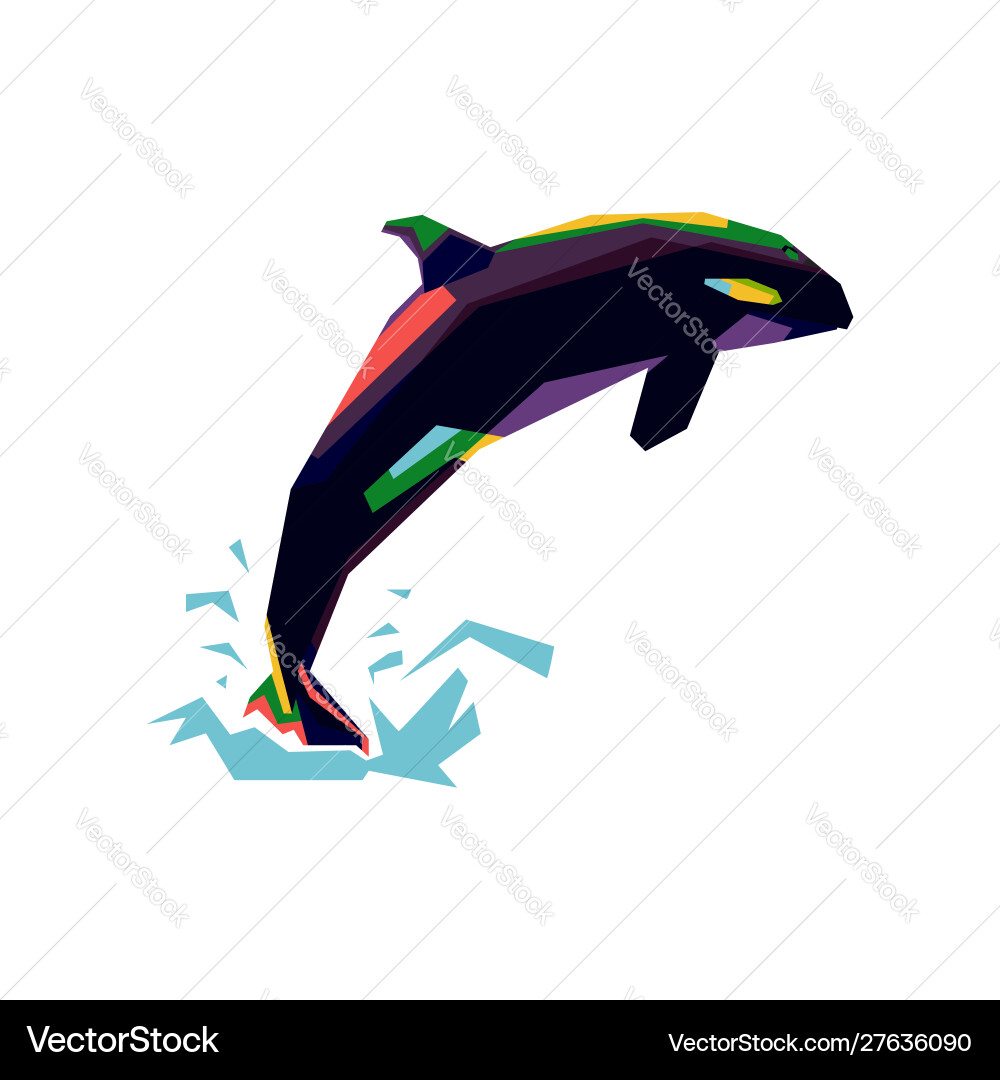 Colorful orca Royalty Free Vector Image - VectorStock