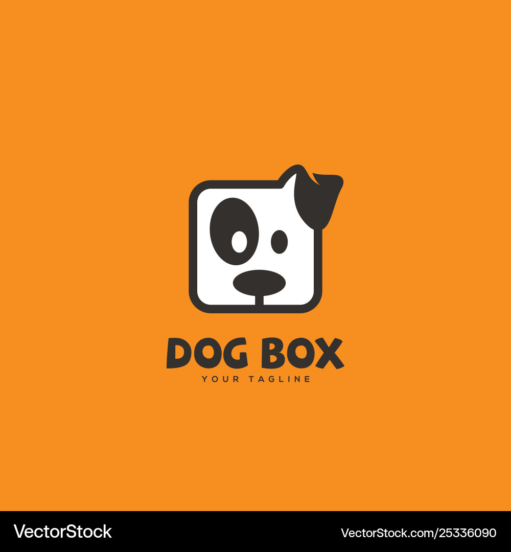 Dog box logo Royalty Free Vector Image - VectorStock