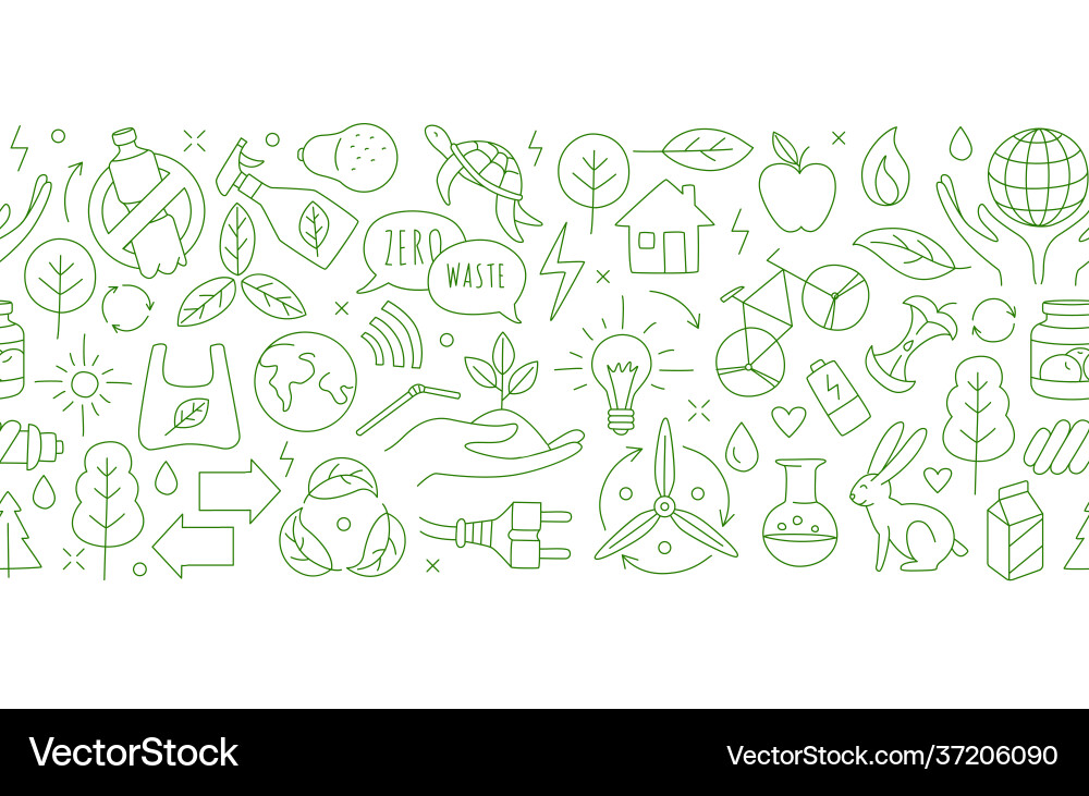 Go Green Zero Waste Pattern Royalty Free Vector Image