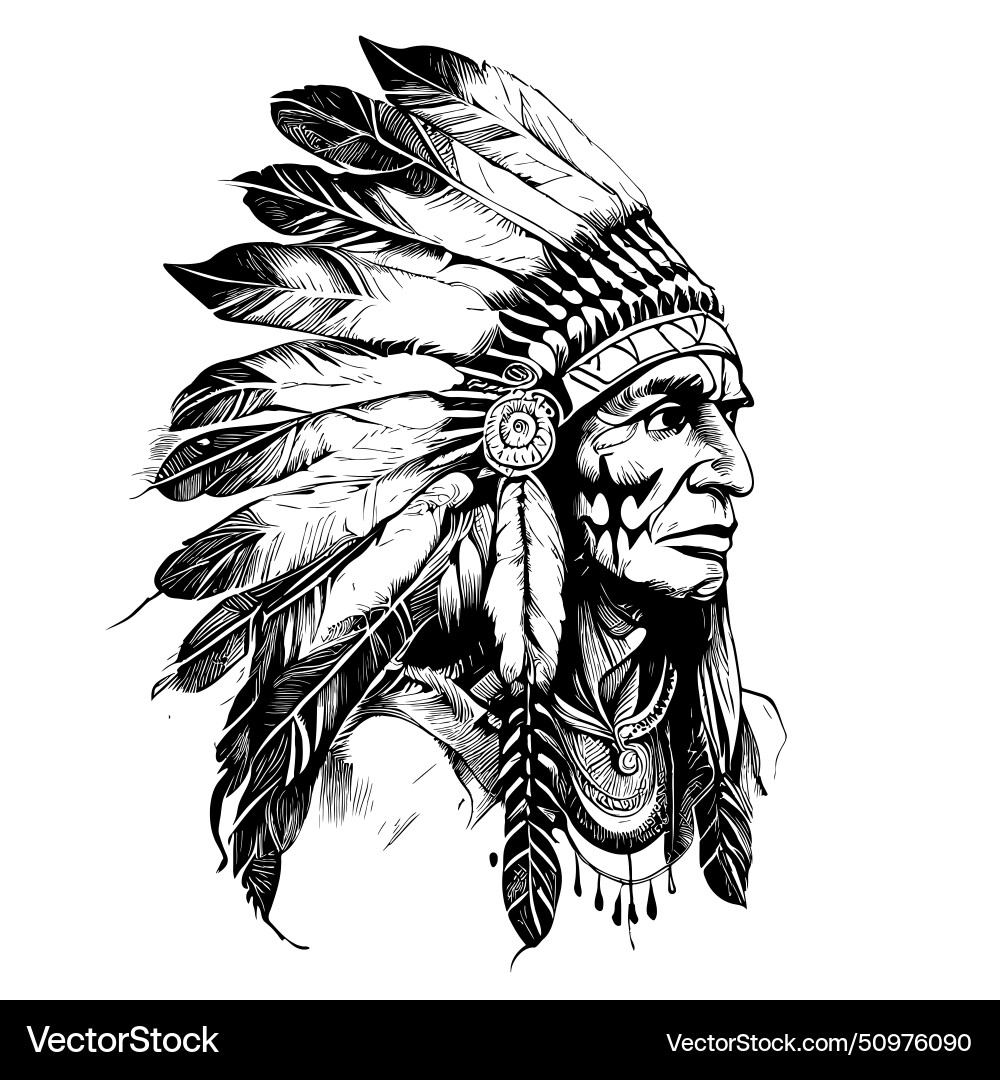Indian face sketch hand drawn cartoon Royalty Free Vector