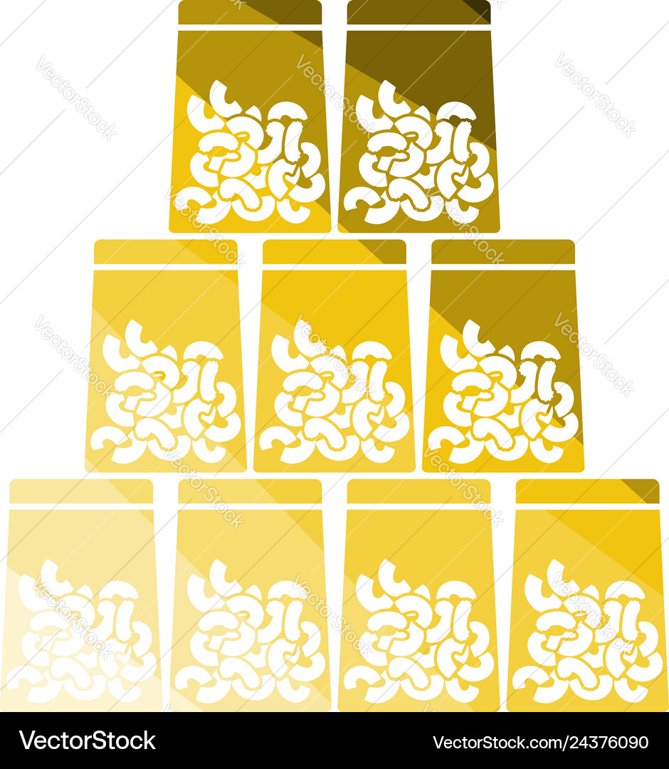 Macaroni in packages icon Royalty Free Vector Image