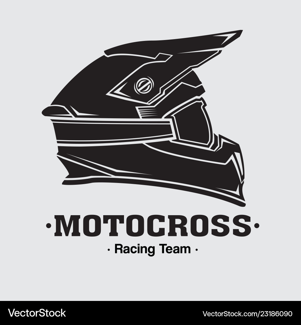 Motocross Helmet Logo Royalty Free Vector Image