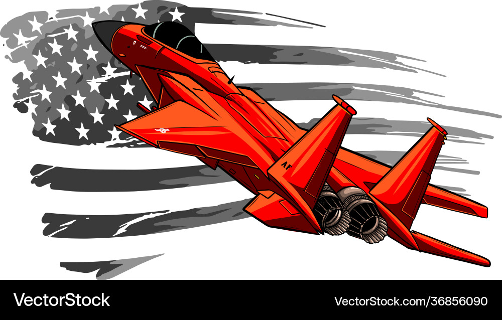 Red military fighter jets Royalty Free Vector Image