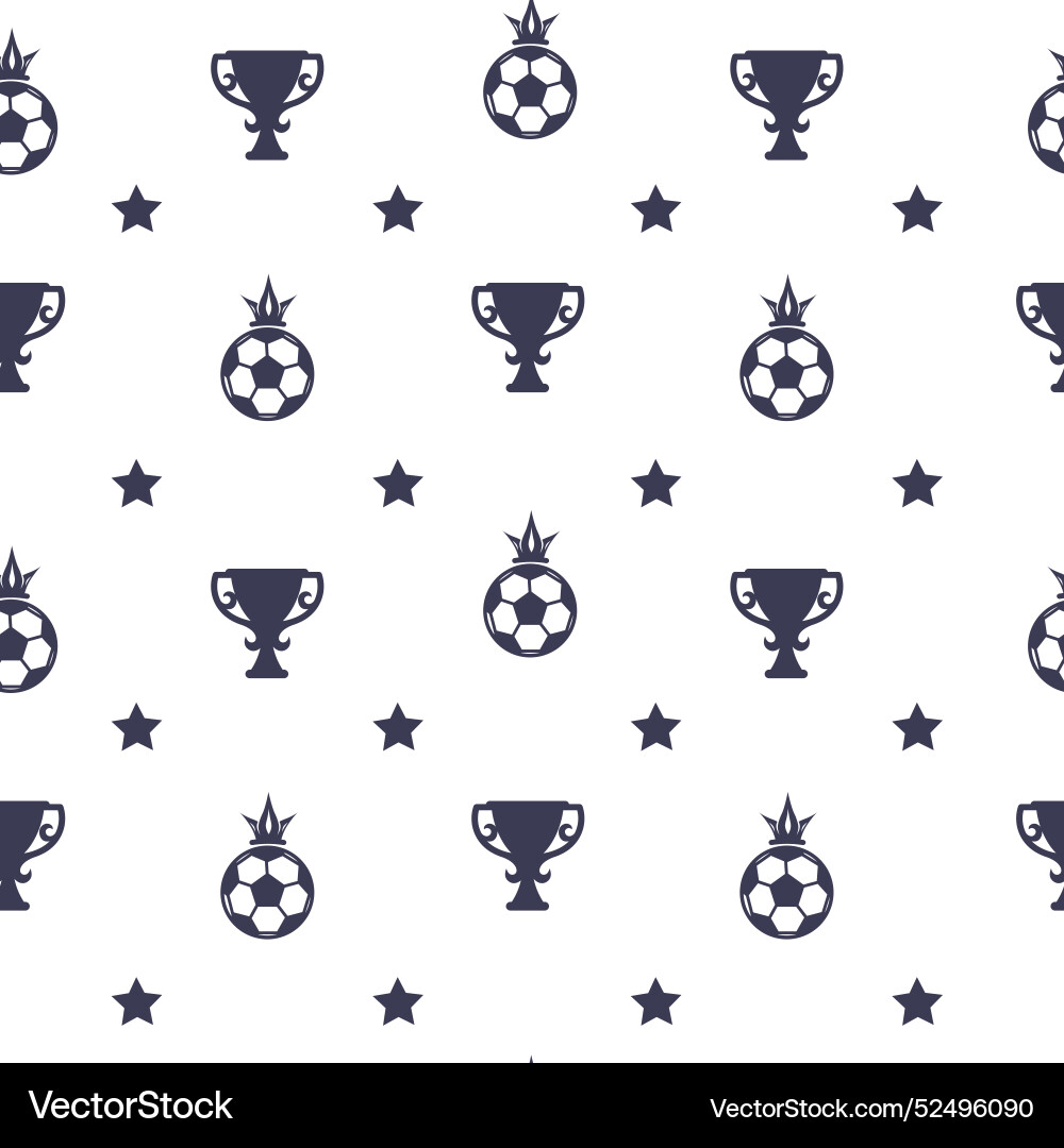 Trophy soccer ball star pattern Royalty Free Vector Image