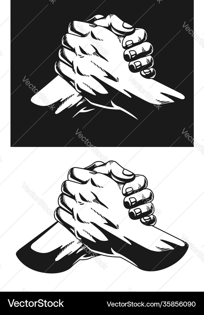Urban Handshake Silhouette Royalty Free Vector Image