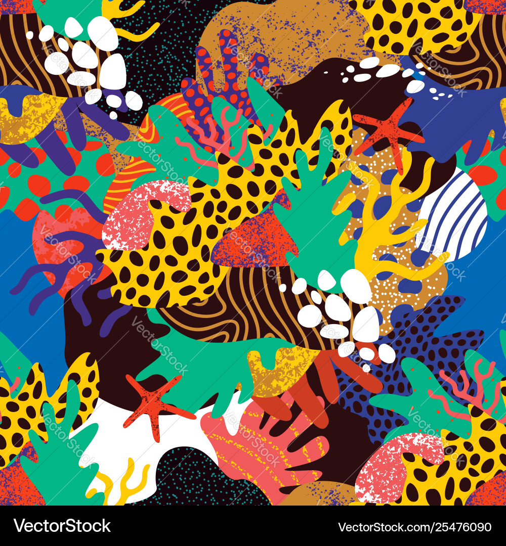 Vibrant Coral Reef Pattern Royalty Free Vector Image