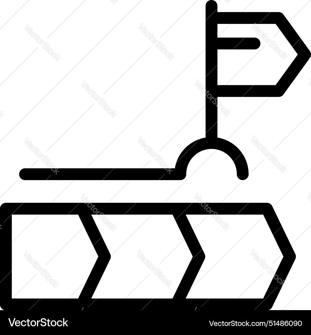 Wind direction indicator line art icon Royalty Free Vector