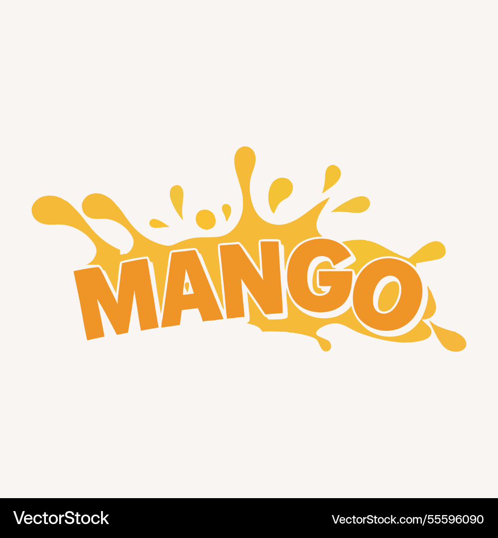 Word mango in a bold and playful font Royalty Free Vector