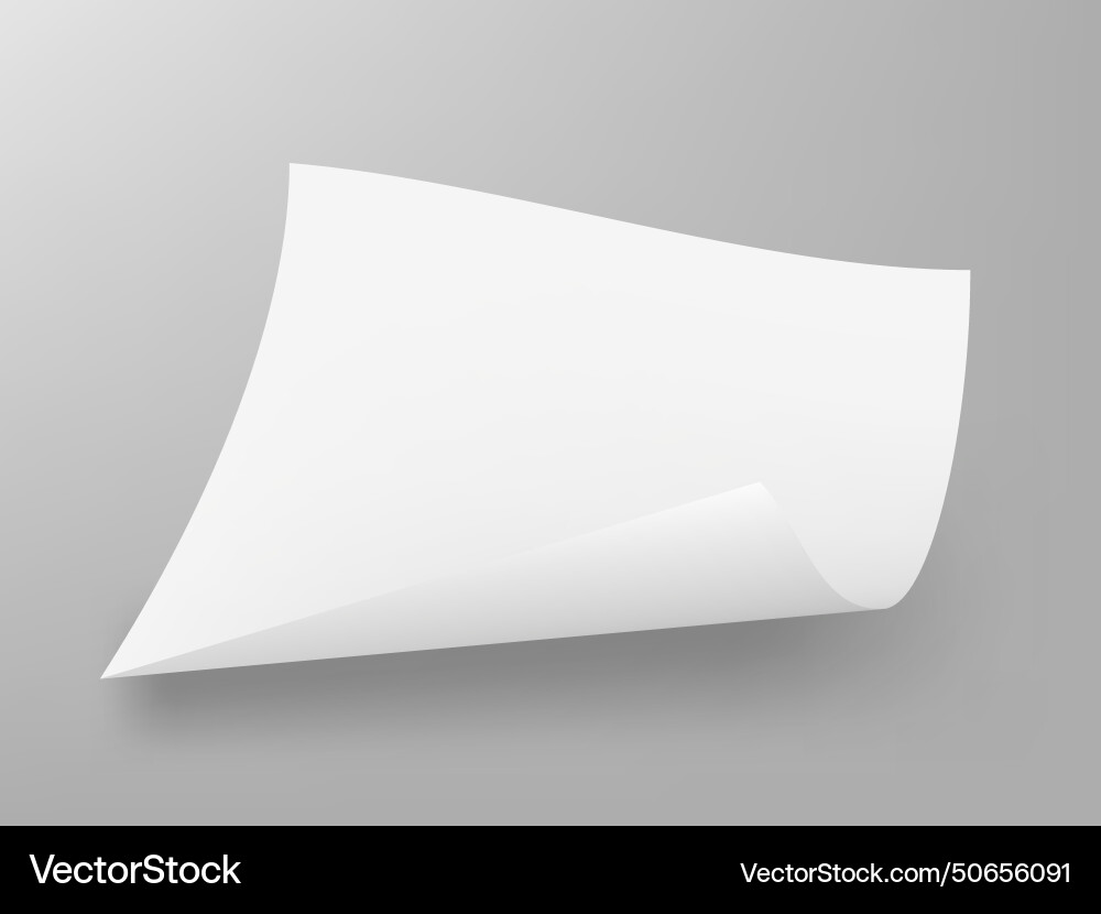 3d blank paper sheet falling down on the floor Vector Image