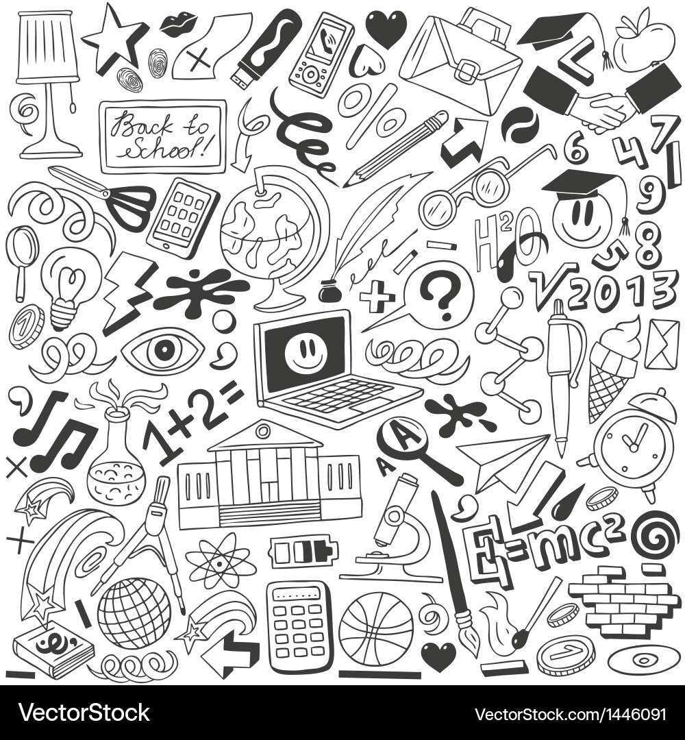 Education Doodles - Learning Icons Royalty Free Vector Image