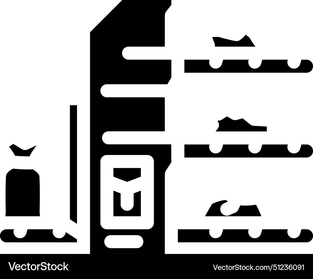 Material recovery facility mrf glyph icon Vector Image